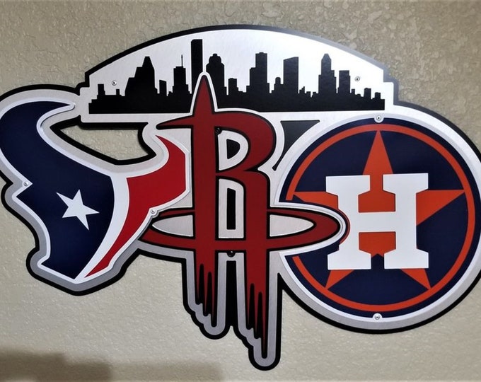 Houston Sports Teams Wall Décor in Silver - Etsy