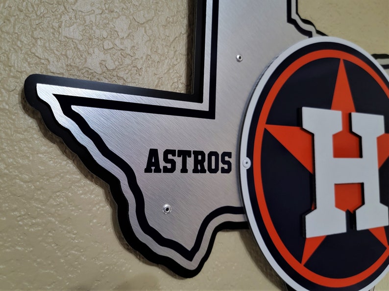 Houston Astros Wall Décor on Texas Shape With Black Backer - Etsy