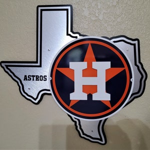 Houston Astros Wall Décor on Texas Shape With Black Backer - Etsy