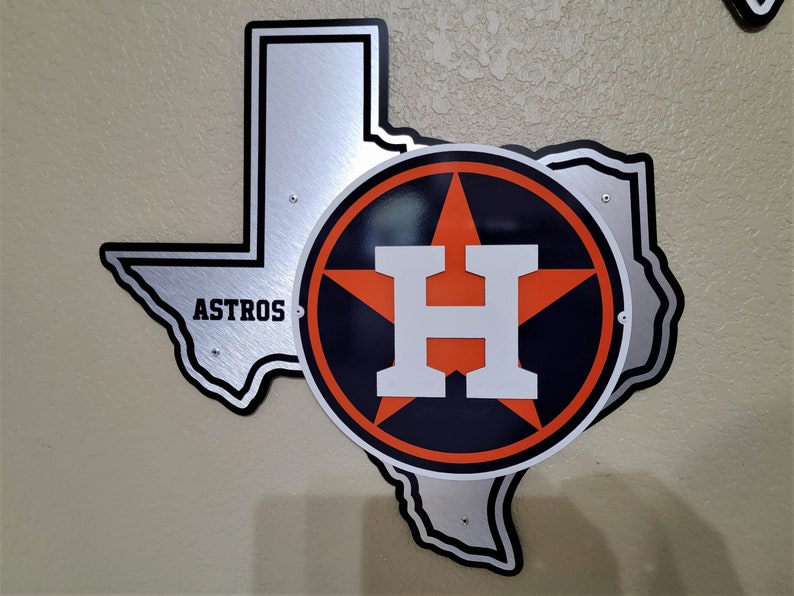 Houston Astros Wall Décor on Texas Shape With Black Backer - Etsy