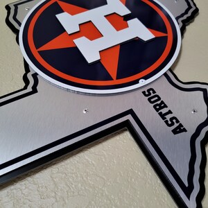 Houston Astros Wall Décor on Texas Shape With Black Backer - Etsy
