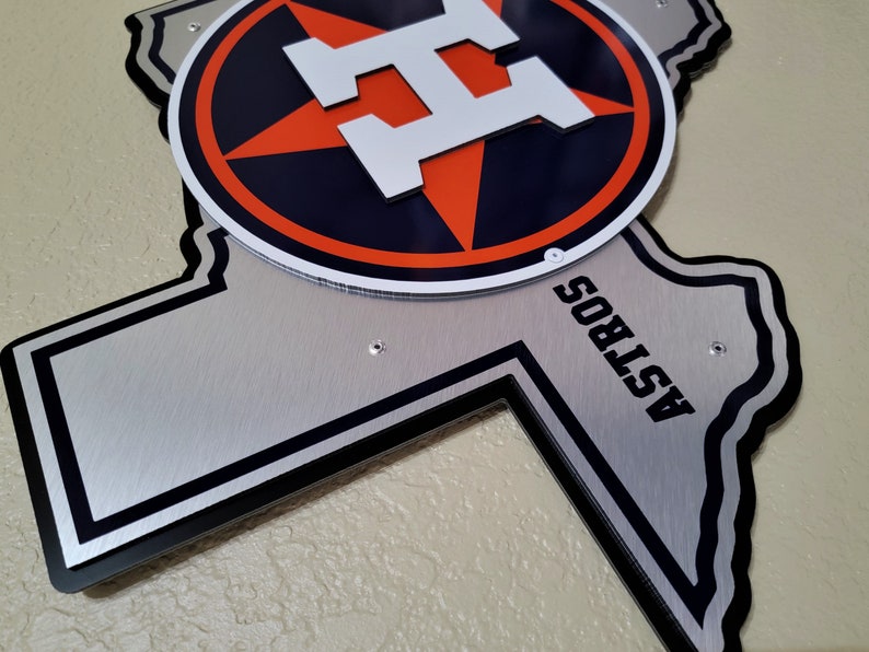 Houston Astros Wall Décor on Texas Shape With Black Backer - Etsy