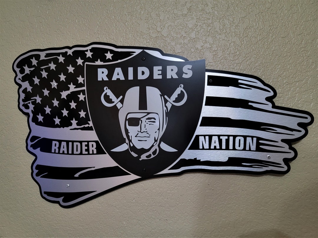 RAIDERS NATION Tattered USA Flag Wall Décor. - Etsy