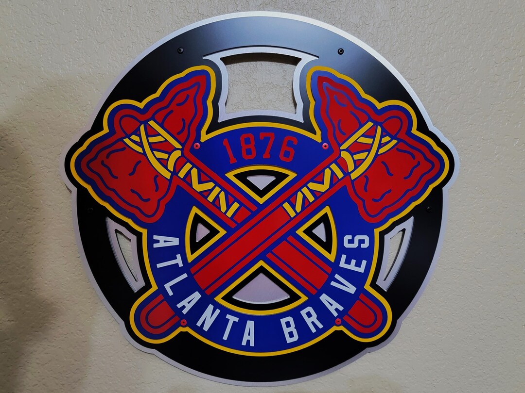Retro Atlanta Braves Wall Décor, Black. - Etsy