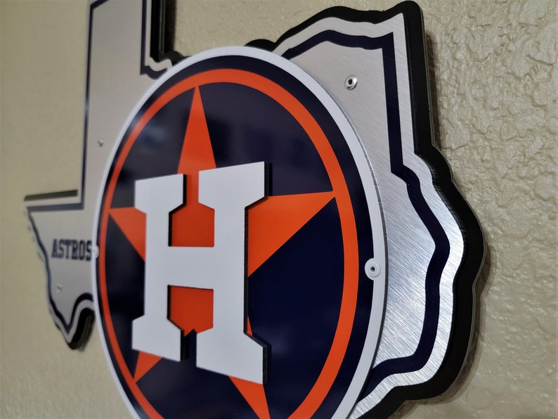 Houston Astros Wall Décor on Texas Shape With Black Backer - Etsy