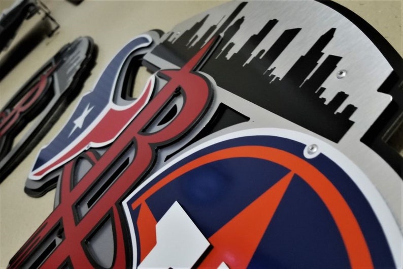 Houston Sports Teams Wall Décor in Silver - Etsy