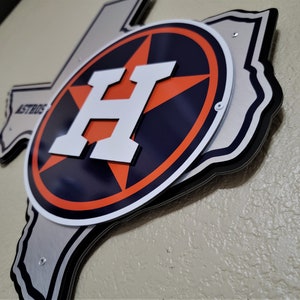Houston Astros Wall Décor on Texas Shape With Black Backer - Etsy