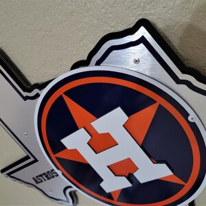 Houston Astros Wall Décor on Texas Shape With Black Backer - Etsy