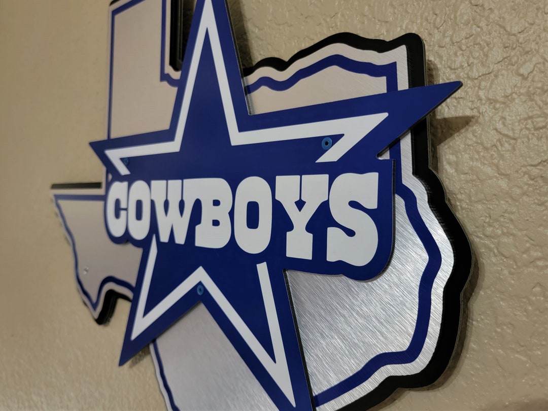 Dallas Cowboys Wall Décor on Texas Shape With Black Backer - Etsy