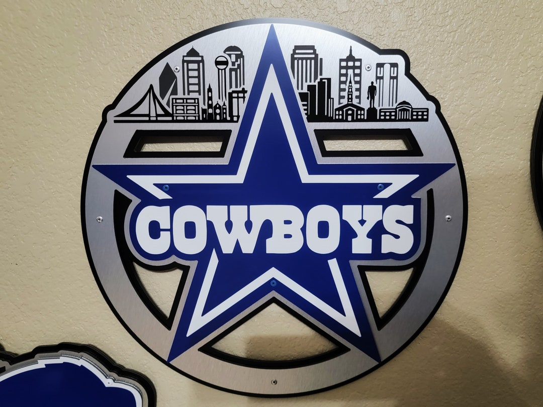Dallas Cowboys Wall Décor, Round W/skyline V2 - Etsy