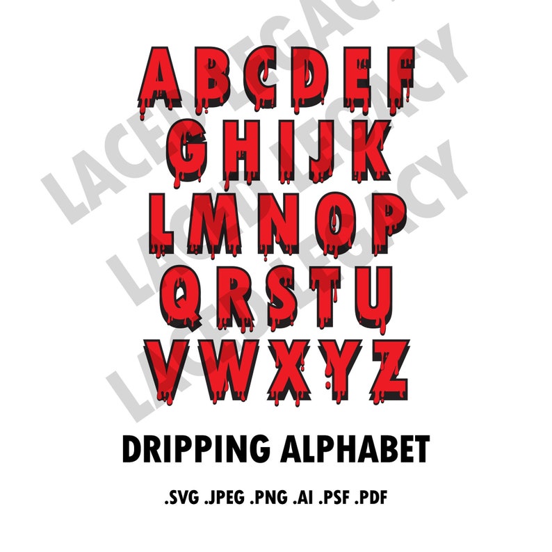Dripping Alphabet Digital File SVG PNG PDF - Etsy
