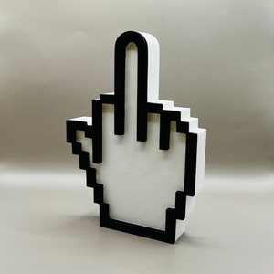 Fck You Pixelated Middle Finger Full Sized Middle Finger Office Decor ...