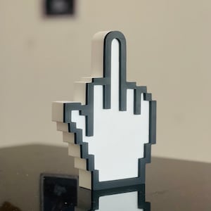 Fck You Pixelated Middle Finger Full Sized Middle Finger Office Decor ...