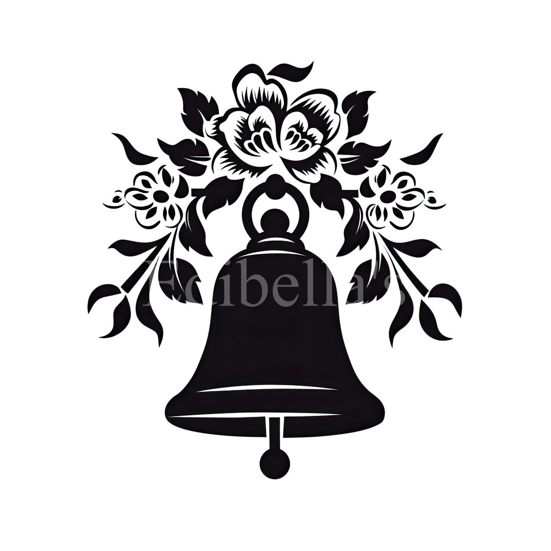 Floral Bell Silhouette | Set of 10 | Clipart Bundle | 300 DPI Jpegs and ...