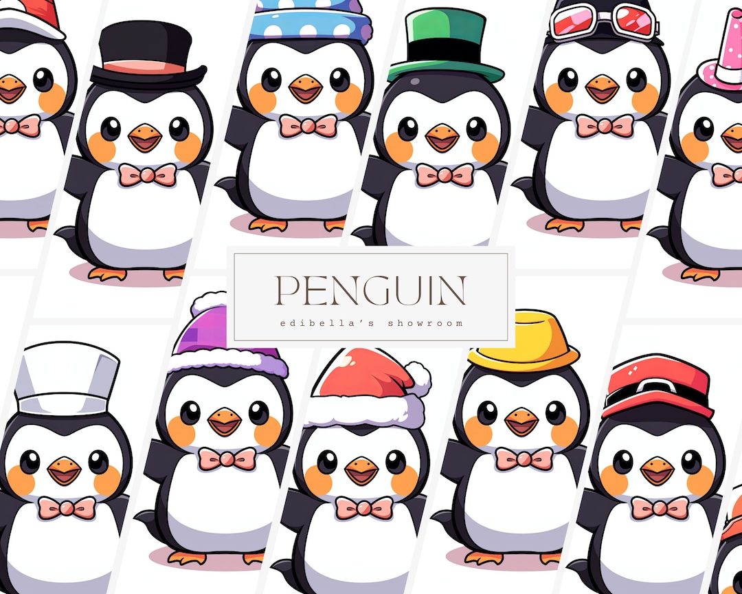 Penguin | Set of 12 | Clipart Bundle | 300 DPI Jpegs | 300 DPI ...