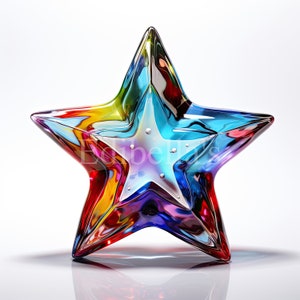 Glass Star | Set of 10 | Clipart Bundle | 300 DPI Jpegs and Transparent ...