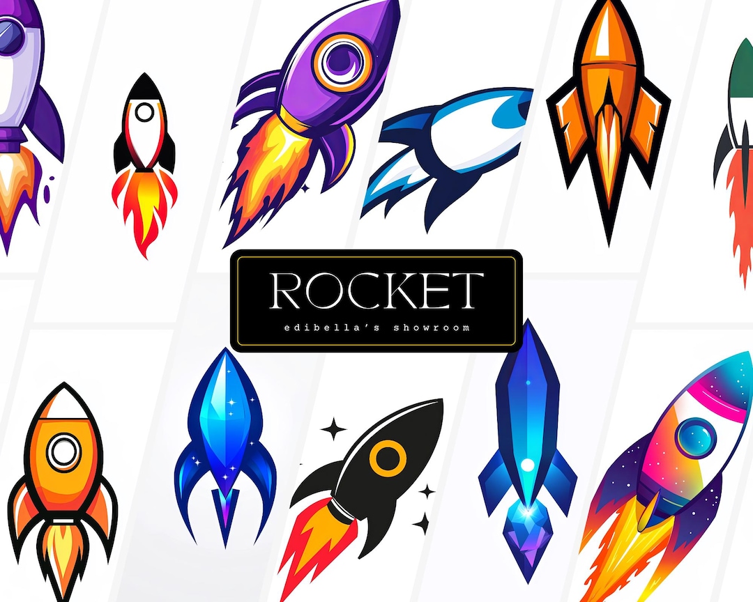 Rocket | Set of 12 | Clipart Bundle | 300 DPI Jpgs | 300 DPI ...