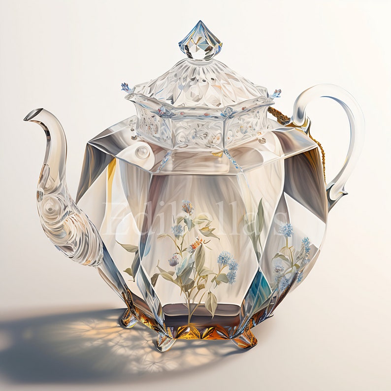 Crystal Teapot Set of 10 Clipart Bundle High Quality - Etsy