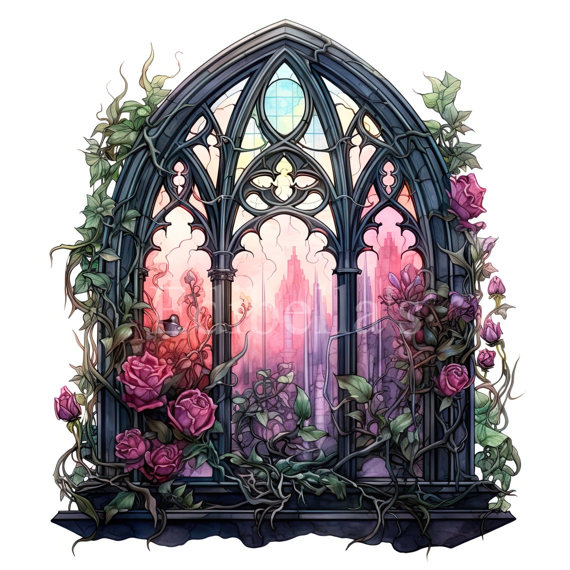 Floral Window Set of 10 Clipart Bundle 300 Dpi High - Etsy