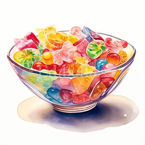 Candy Bowl | Set of 10 | Clipart Bundle | 300 DPI Jpegs and Transparent ...