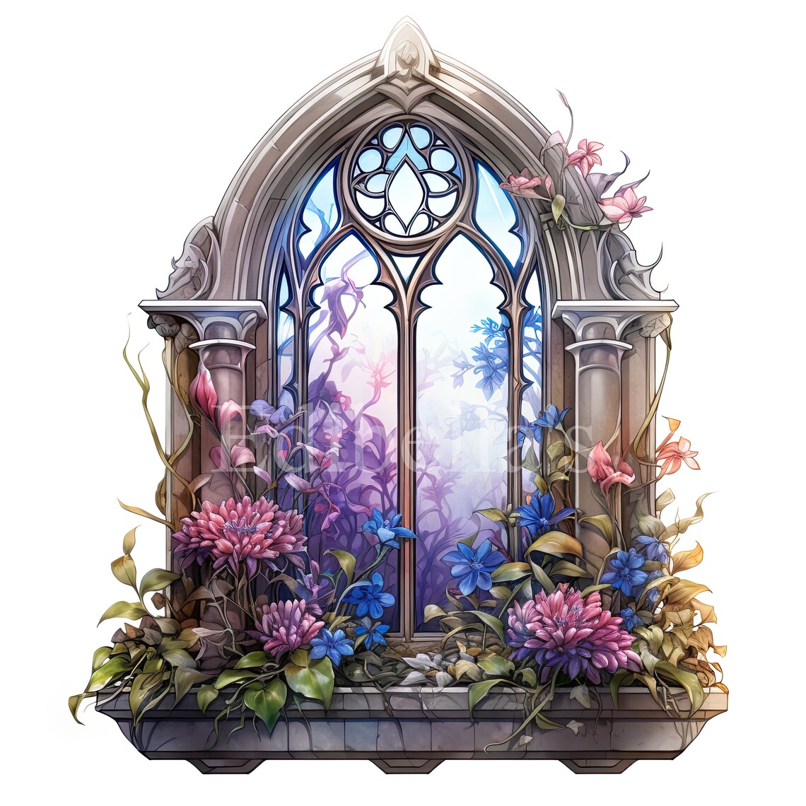 Floral Window Set of 10 Clipart Bundle 300 Dpi High - Etsy
