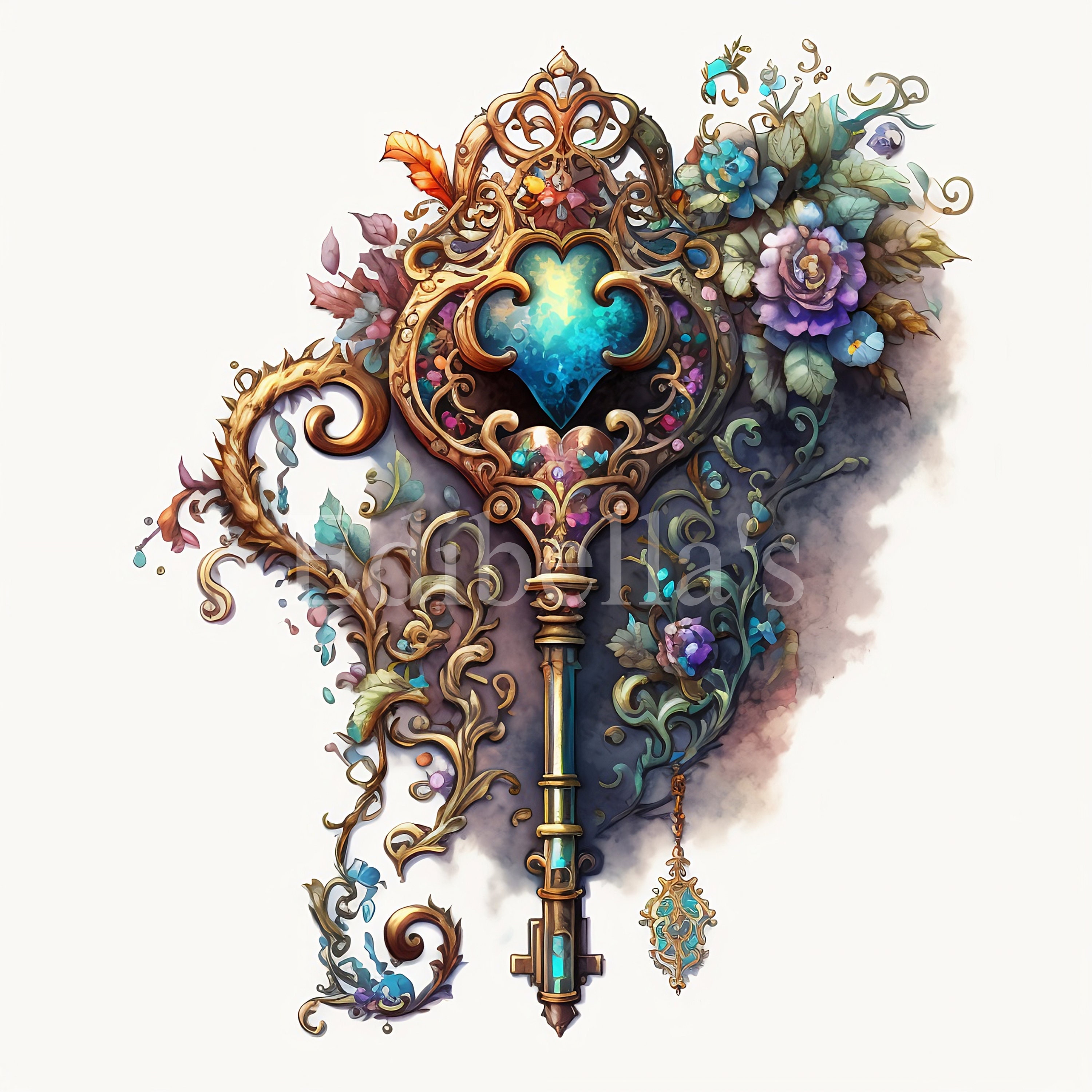 Ornate Key Set of 10 Clipart Bundle High Quality Jpegs - Etsy