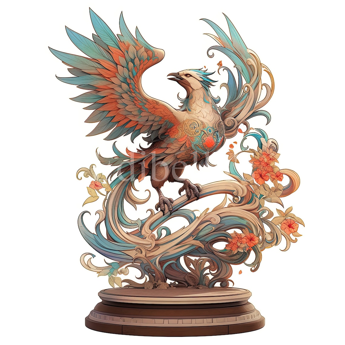 Phoenix Clipart 4 | 300 DPI JPEG | Transparent PNG | 4096 X 4096 Pixels ...