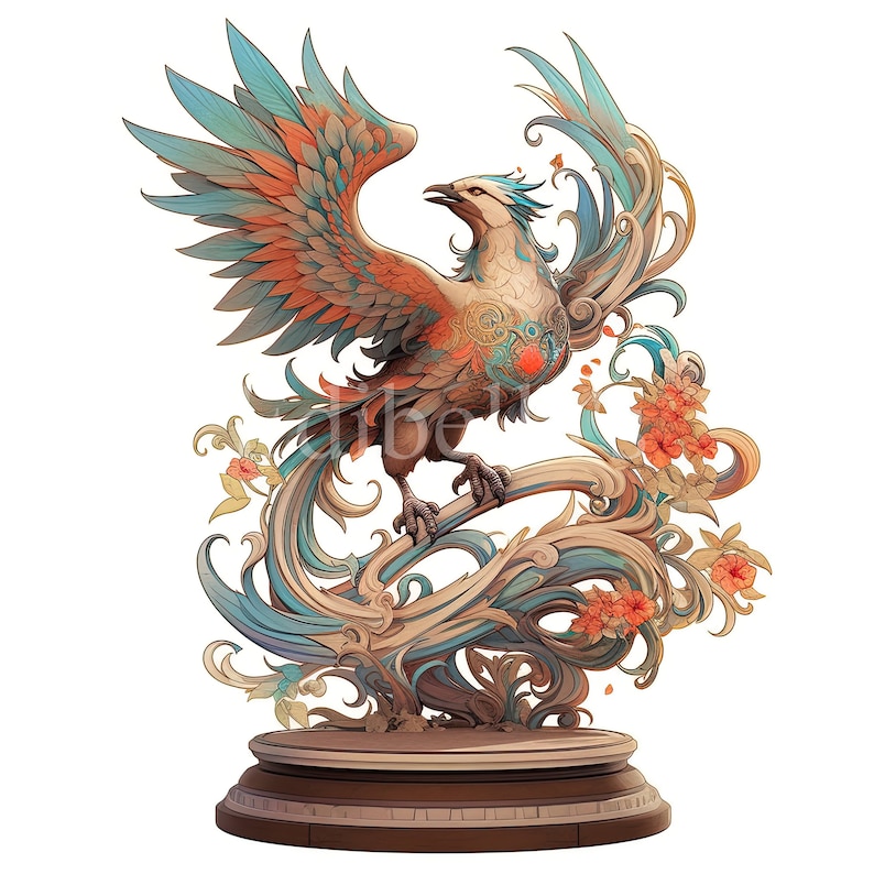 Phoenix Clipart 4 | 300 DPI JPEG | Transparent PNG | 4096 X 4096 Pixels ...