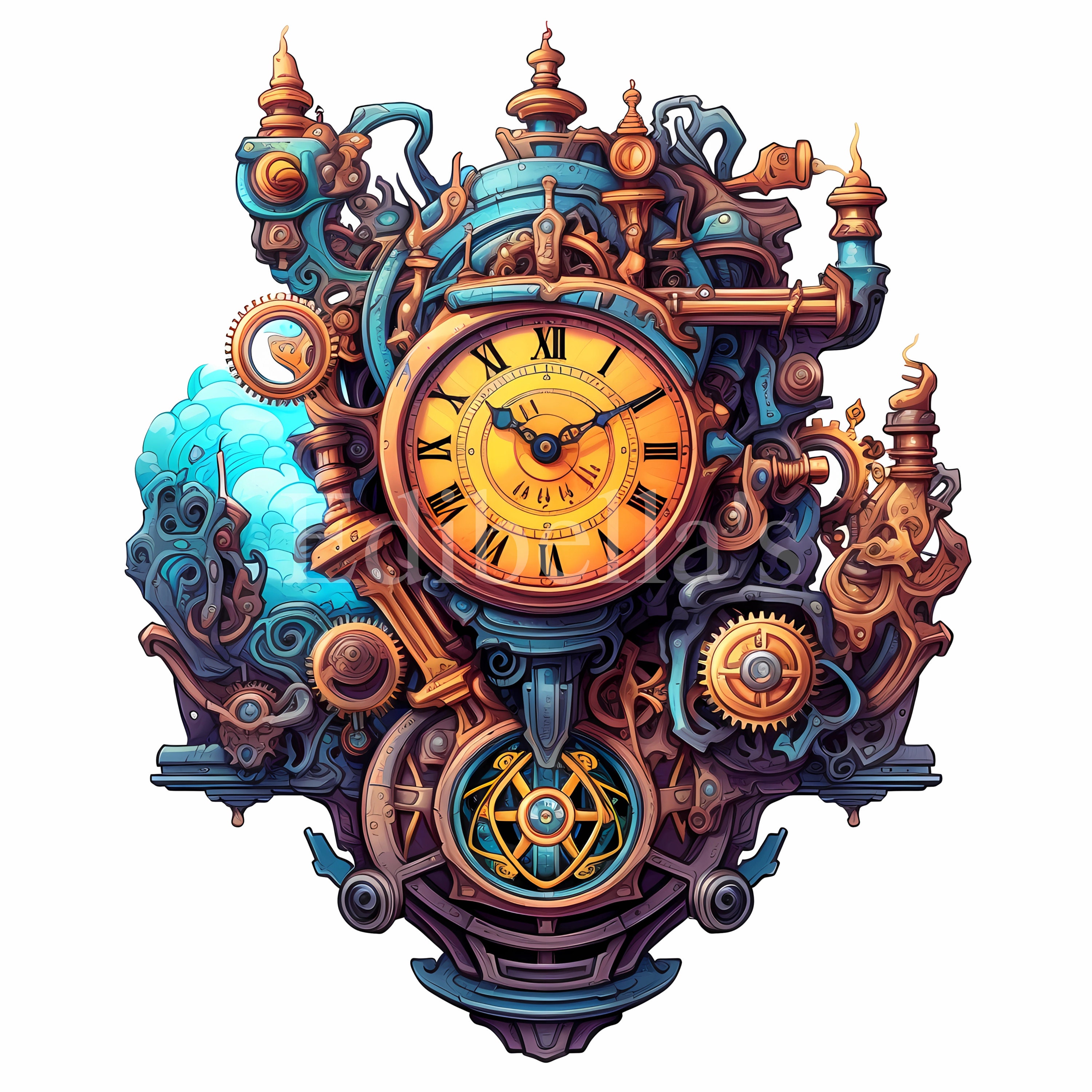 Ornate Clock | Set of 10 | Clipart Bundle | High Quality Jpegs ...