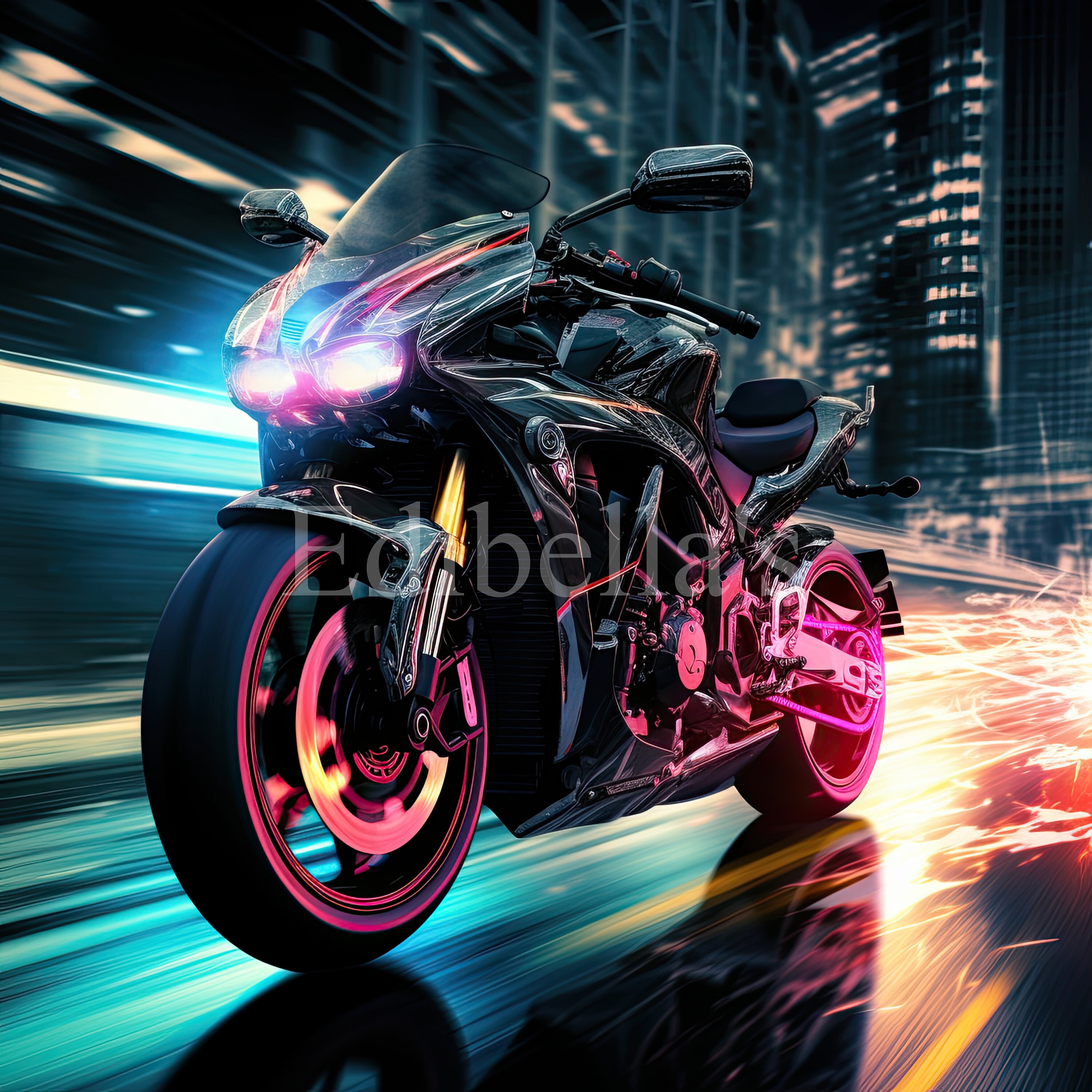 Motorcycle Set of 10 Hi Res 300 DPI Jpgs and Pngs - Etsy