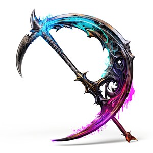 Ornate Scythe Set of 10 Clipart Bundle High Quality 300 - Etsy