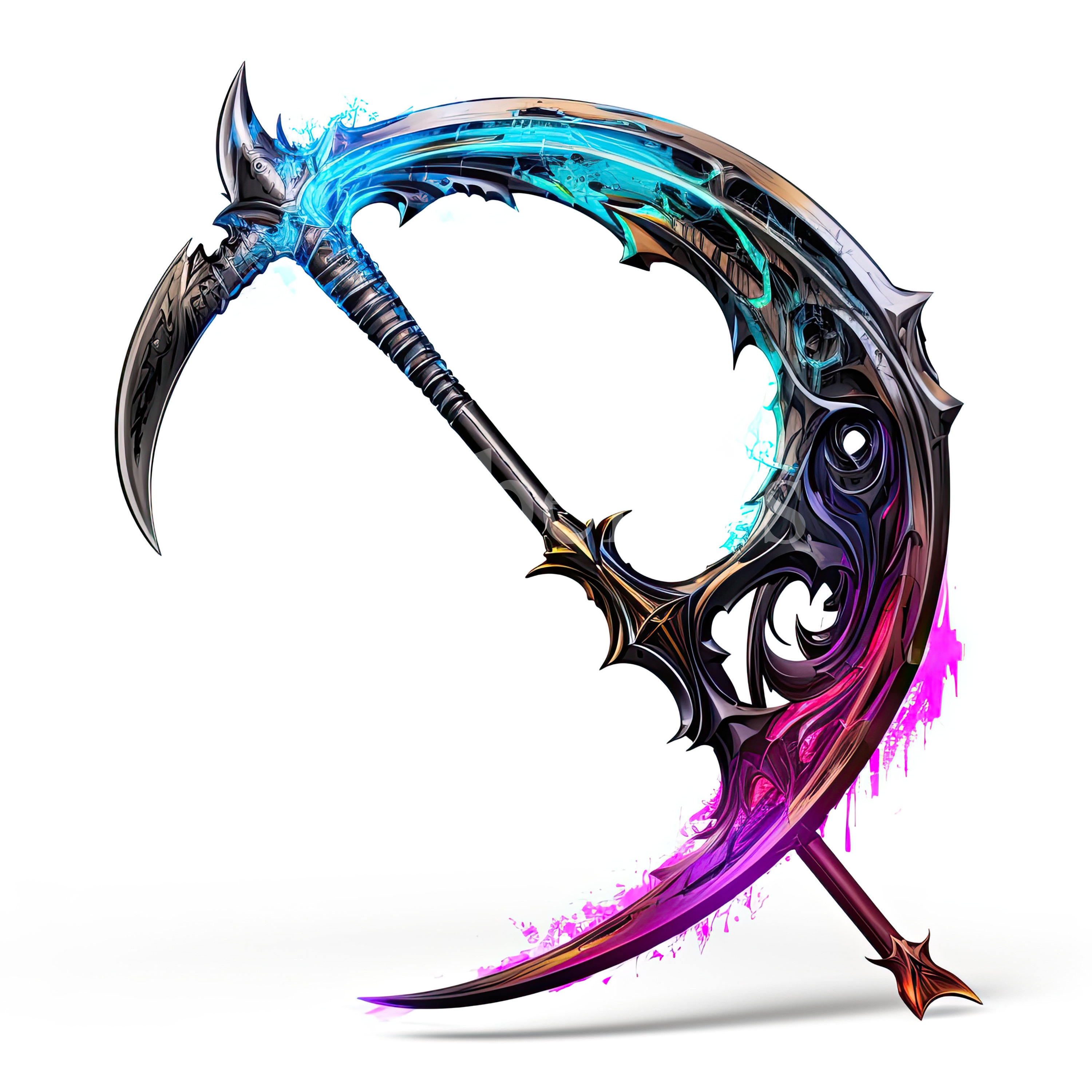 Ornate Scythe Set of 10 Clipart Bundle High Quality 300 - Etsy