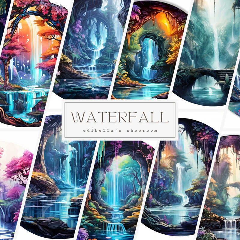 Waterfall Template Png - Etsy