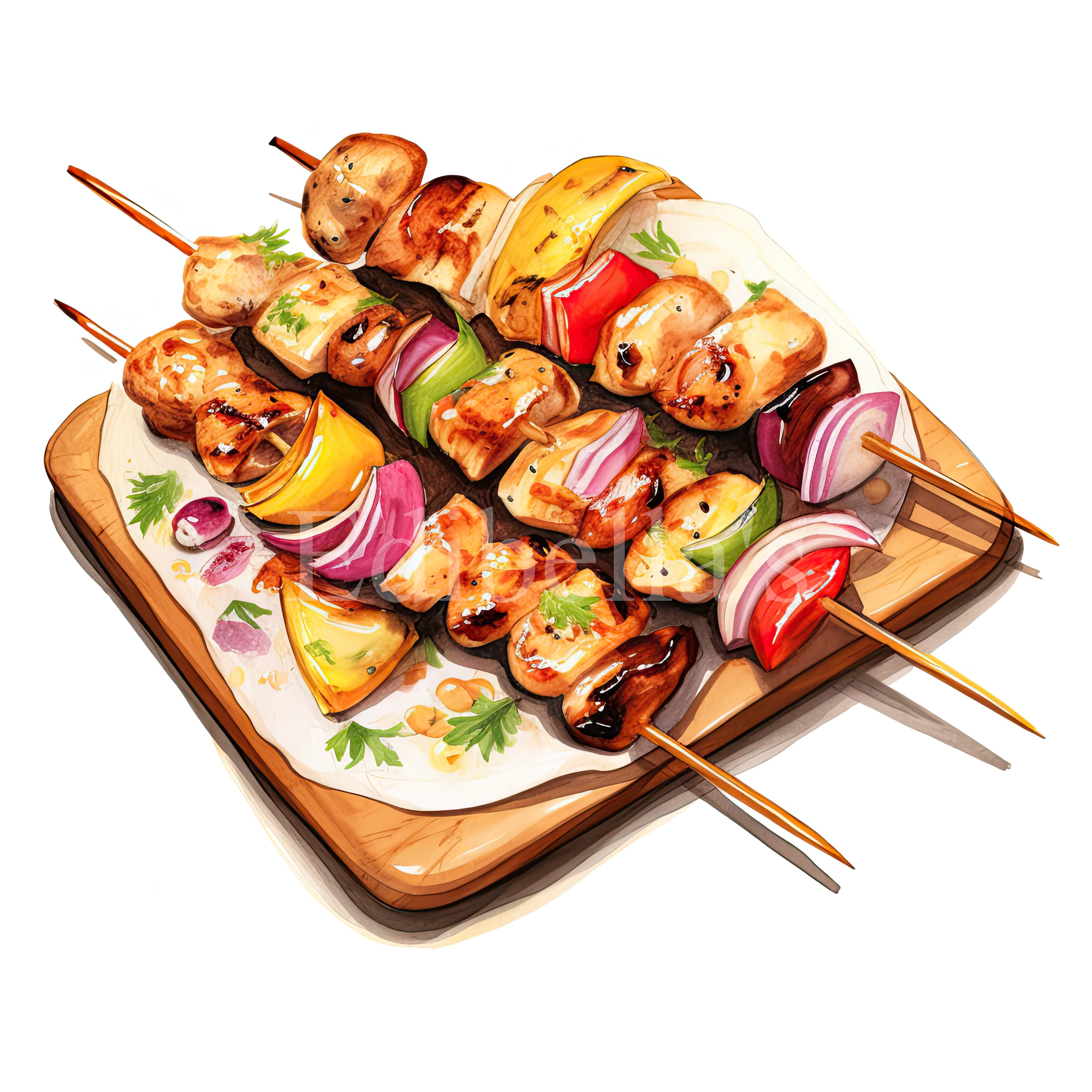 Kebab | Set of 10 | Clipart Bundle | High Quality 300 Dpi Jpegs and 300 ...