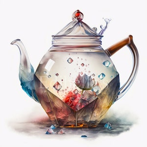 Crystal Teapot | Set of 10 | Clipart Bundle | High Quality Jpegs | Transparent Pngs | Digital ...