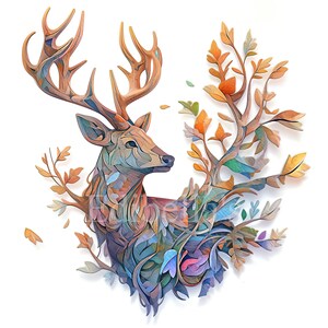 Ornate Deer | Set of 10 | Clipart Bundle | High Quality 300 Dpi Jpegs ...