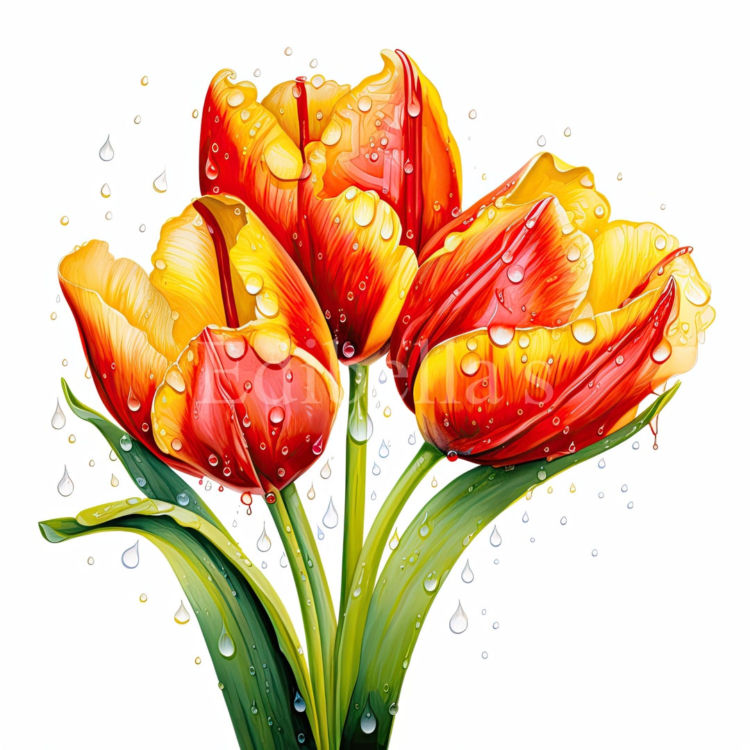 Tulip | Set of 10 | Clipart Bundle | 300 DPI Jpegs | 300 DPI ...