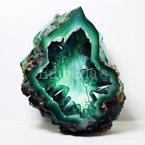 Green Geode | Set of 10 | Clipart Bundle | 300 DPI Jpegs | 300 DPI ...