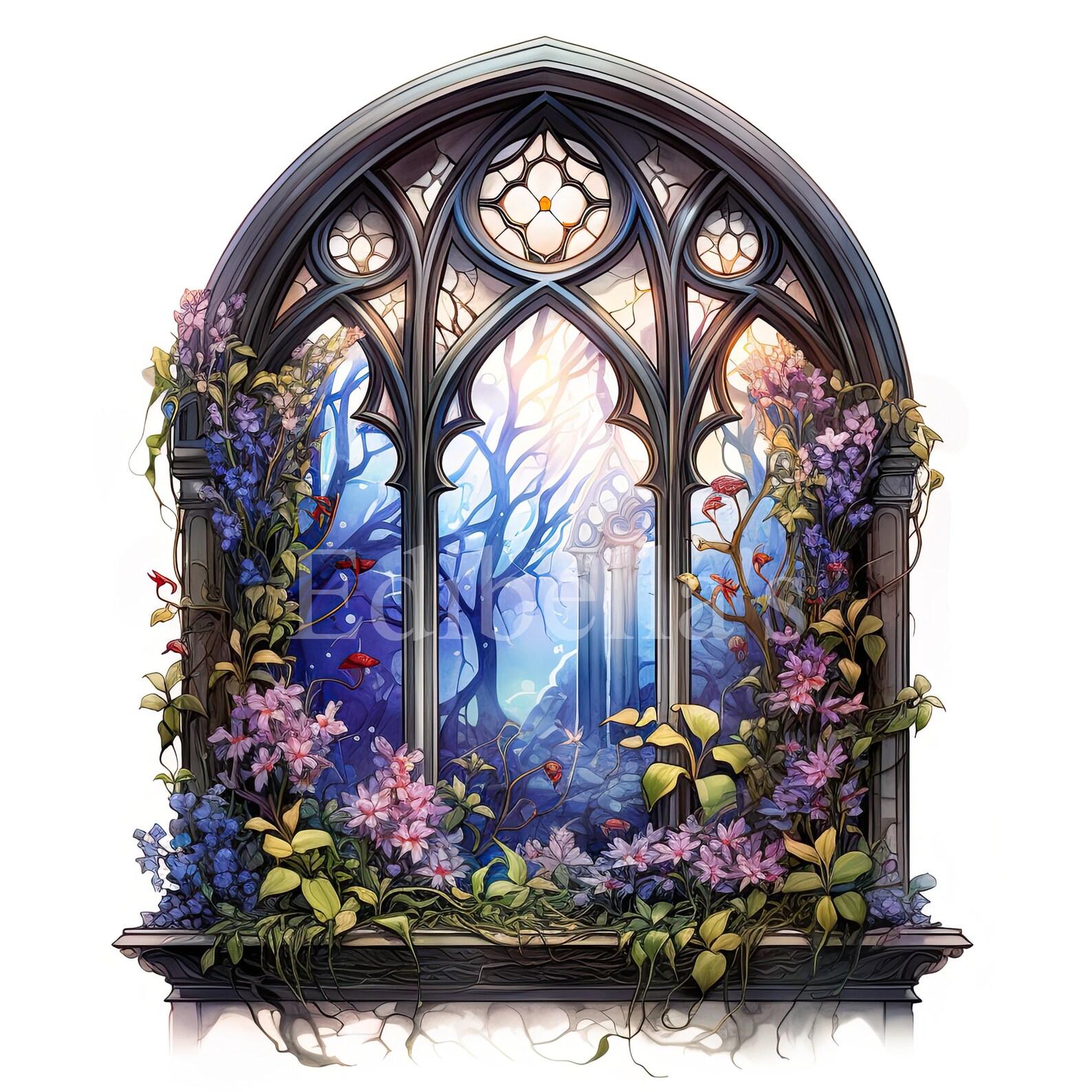 Floral Window Set of 10 Clipart Bundle 300 Dpi High - Etsy