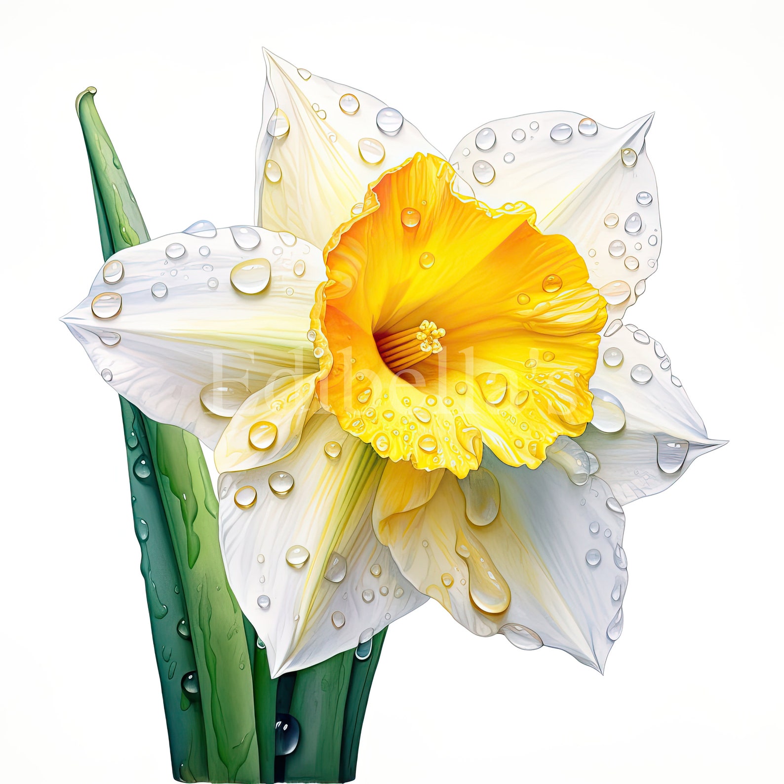 Spring Daffodil | Set of 10 | Clipart Bundle | 300 DPI Jpegs | 300 DPI ...
