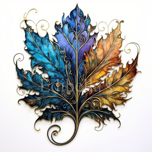 Ornate Leaf | Set of 10 | Clipart Bundle | 300 Dpi High Quality Jpegs ...