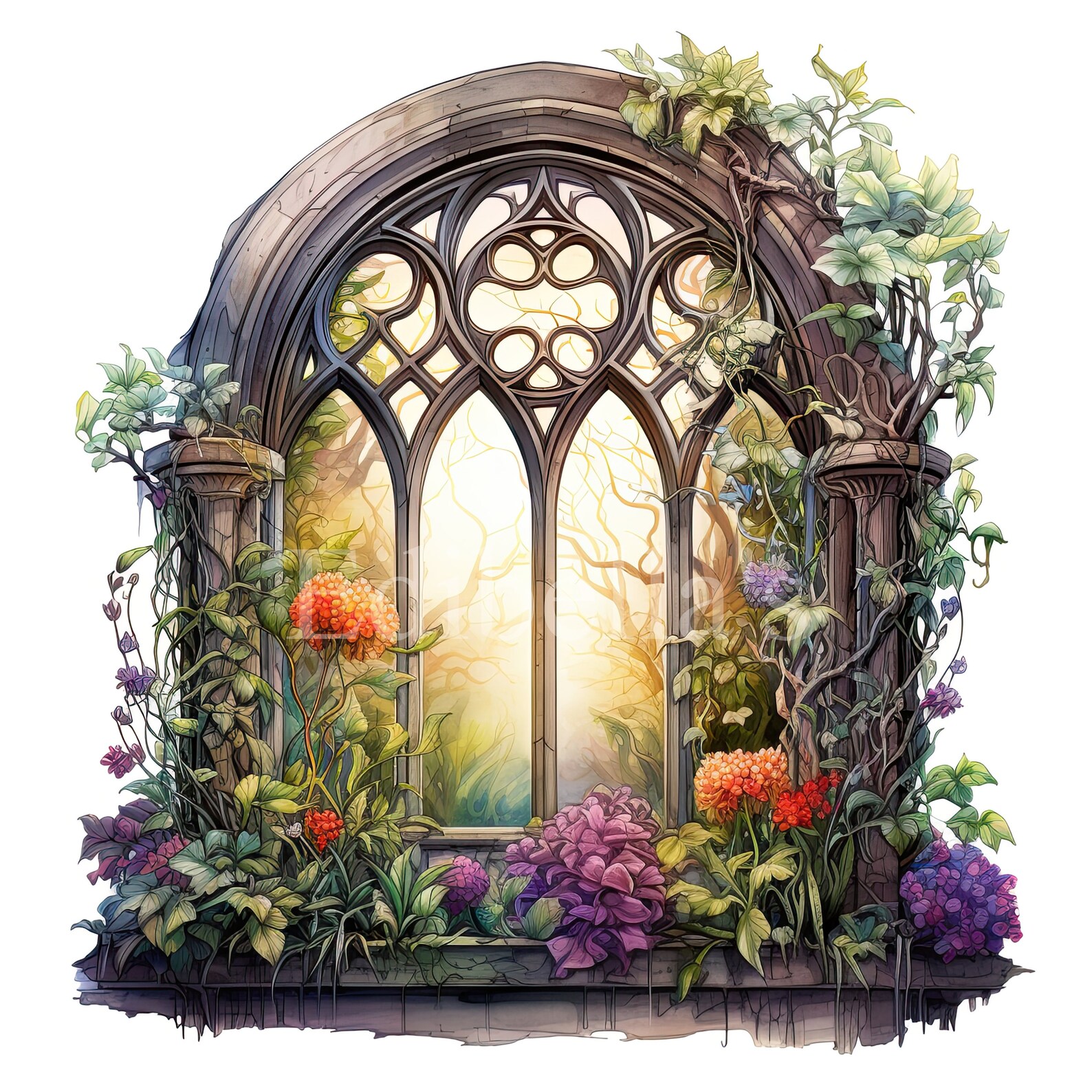 Floral Window Set of 10 Clipart Bundle 300 Dpi High - Etsy