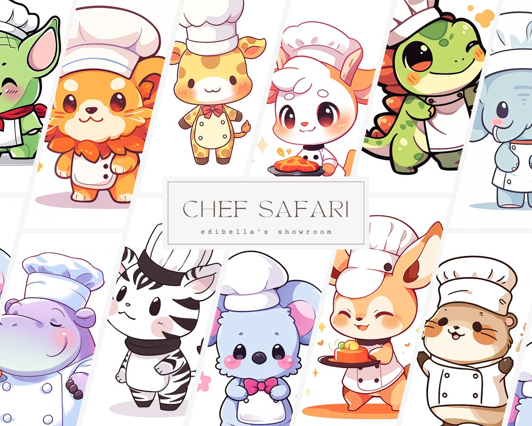Chef Safari | Set of 12 | Clipart Bundle | 300 DPI Jpegs | 300 DPI ...