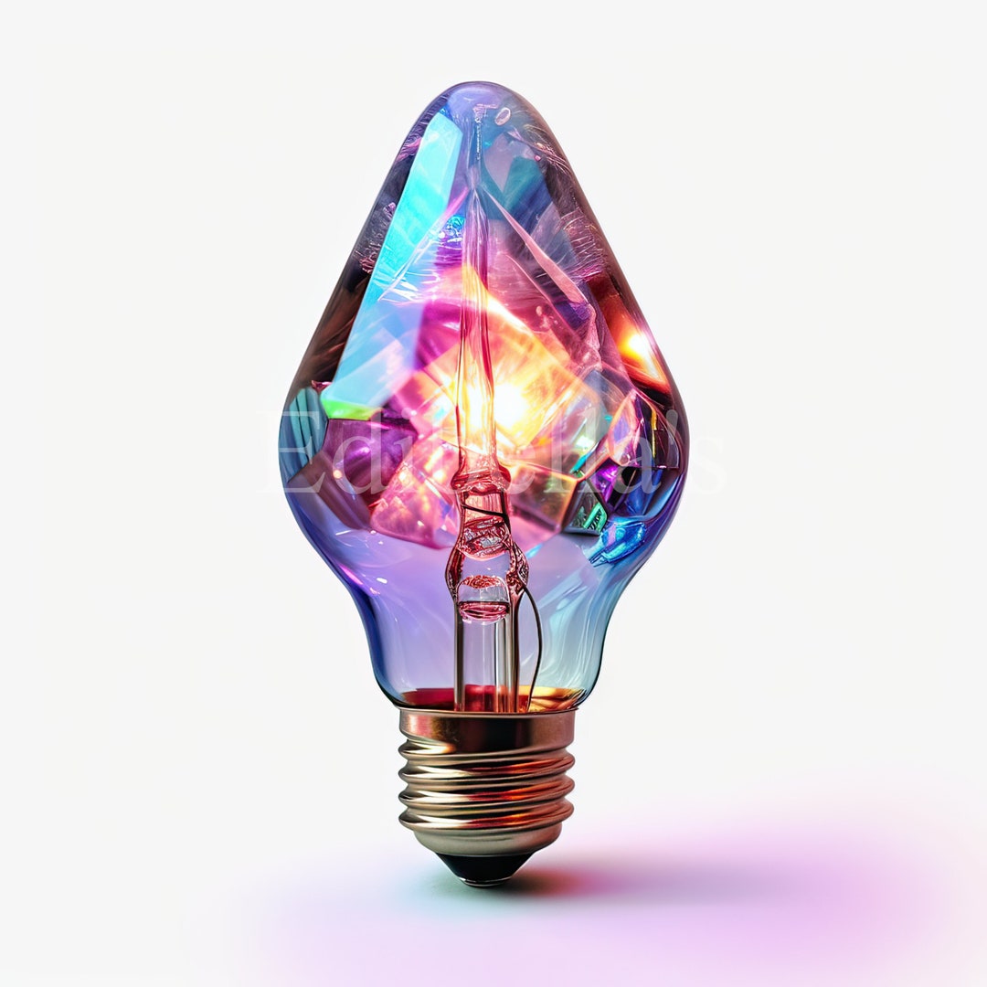 Gemstone Light Bulb | Set of 10 | Clipart Bundle | High Quality Jpegs and Pdfs | Transparent ...