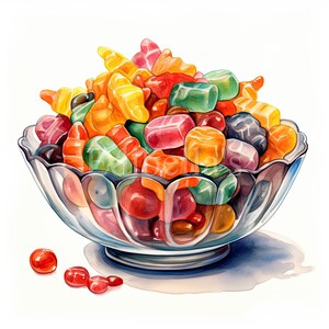 Candy Bowl | Set of 10 | Clipart Bundle | 300 DPI Jpegs and Transparent ...