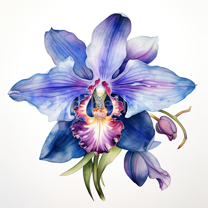Orchid | Set of 10 | Clipart Bundle | 300 DPI Jpegs | 300 DPI ...