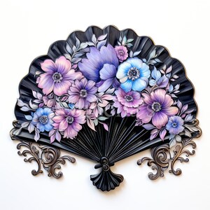 Floral Fan | Set of 10 | Clipart Bundle | 300 DPI High Quality Jpegs ...