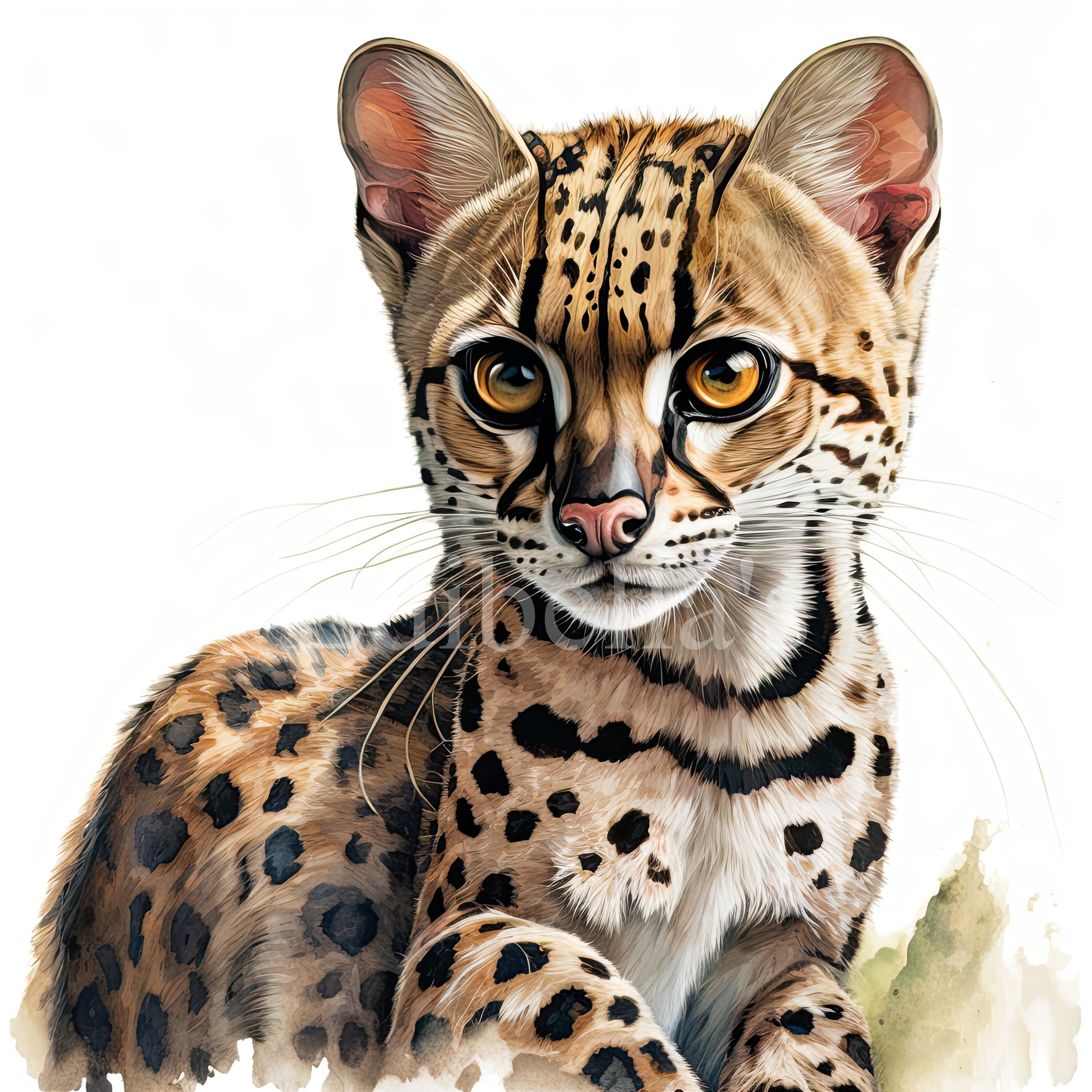 Margay Cat | Set of 10 | Clipart Bundle | High Quality 300 DPI Jpegs ...