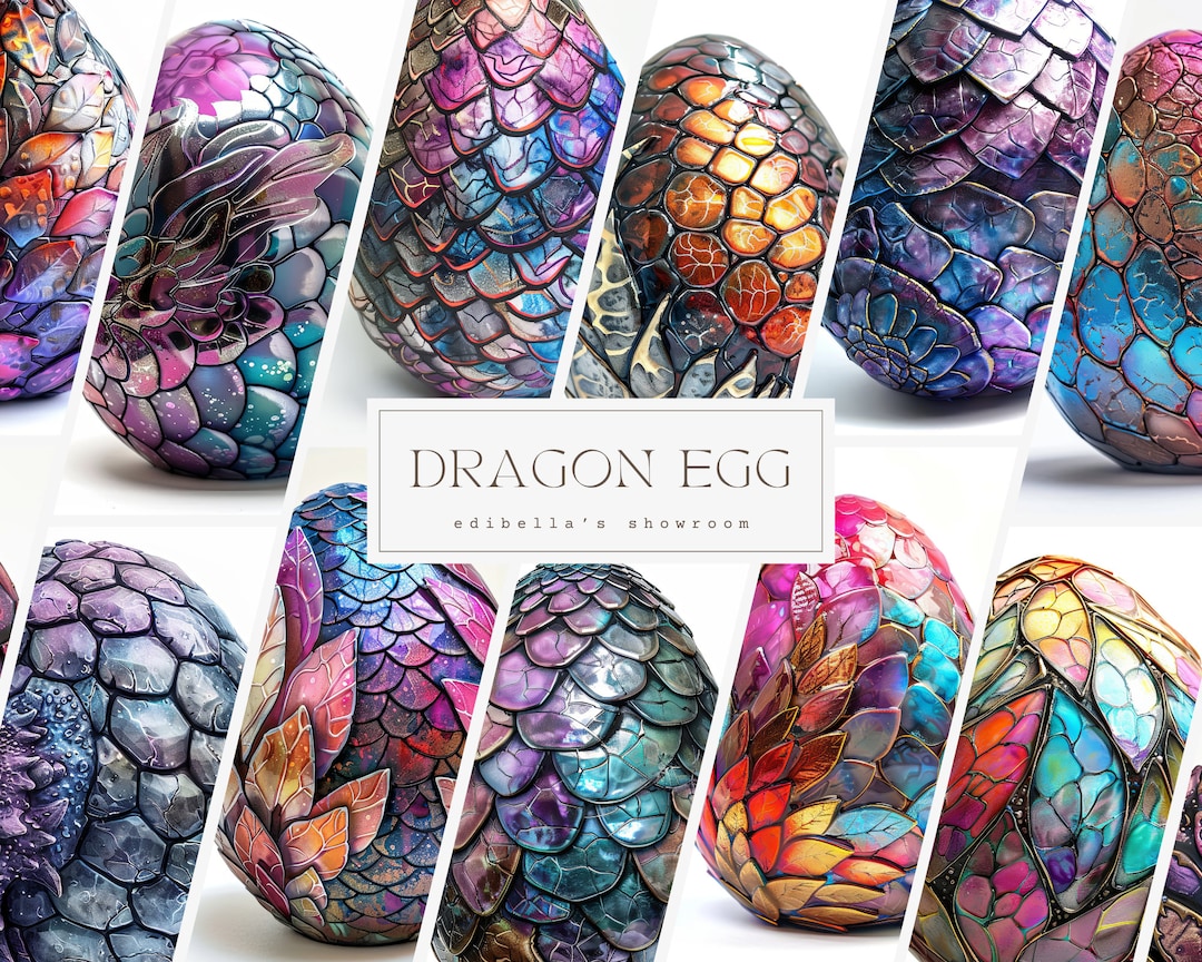 Dragon Egg | Set of 12 | Clipart Bundle | 300 DPI Jpegs | 300 DPI ...