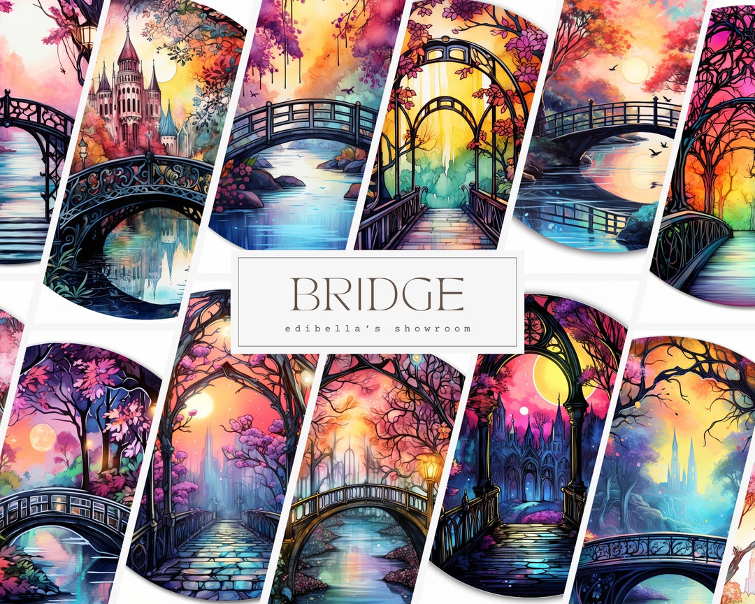 Fantasy Bridge | Set of 12 | Clipart Bundle | 300 DPI Jpgs | 300 DPI ...